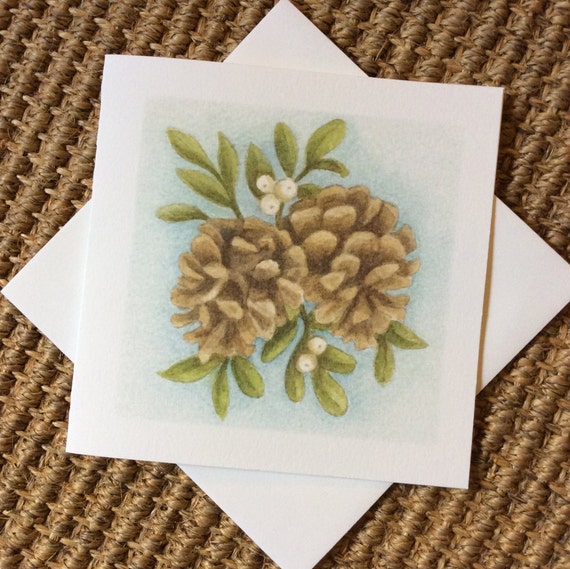 Pine Cone Holiday Cards: Box of 10