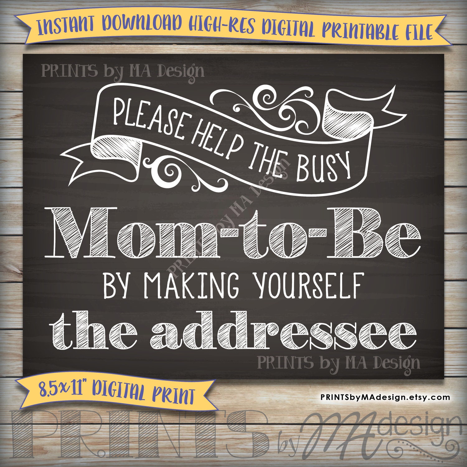 Baby Shower Address Envelope Sign, Help the Mom-to-Be by addressing an ...