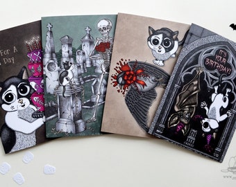 Creepy birthday card | Etsy