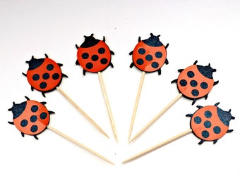 Lady bug cake topper | Etsy