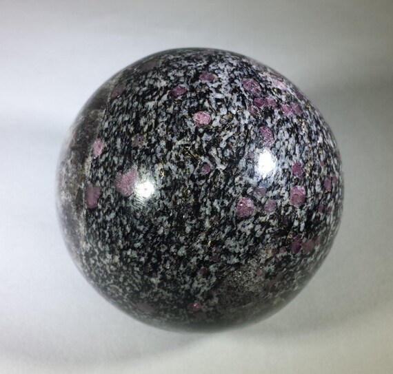 LARGE RUBY In MATRIX Sphere Natural Stone Hand by AandSCrystals
