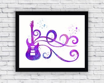 Guitar poster | Etsy