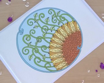Sunflower zentangle | Etsy