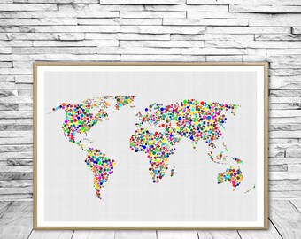 Abstract world map | Etsy