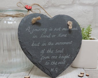 Items similar to Laser engraved hanging slate heart personalised mother ...