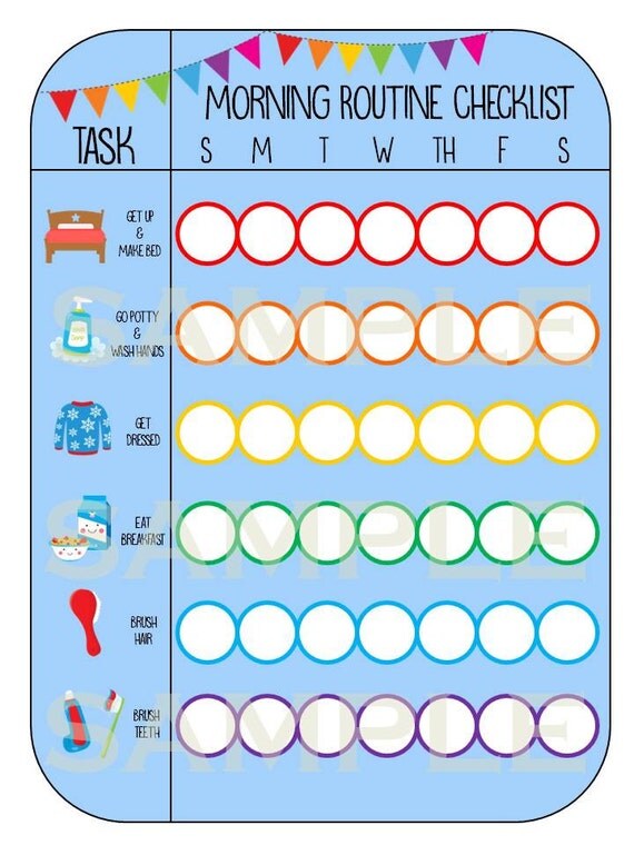 Printable Morning Routine Checklist Printable Morning Routine Checklist