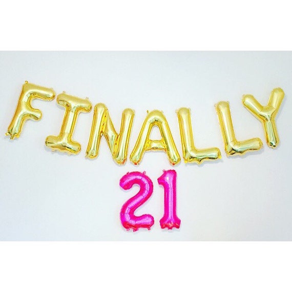 FINALLY 21 Balloons 21st Birthday 21st 21 Number