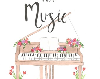 Piano watercolor | Etsy