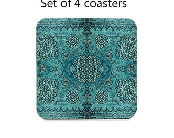 Teal coasters | Etsy