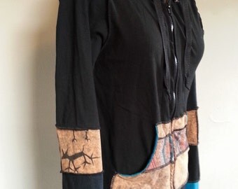 Patchwork hoodie | Etsy