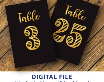 Modern Table numbers 4x6 printable wedding table number 1-30