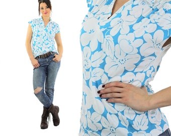 80s Crop Top Belly shirt Abstract shirt by SHABBYBABEVINTAGE