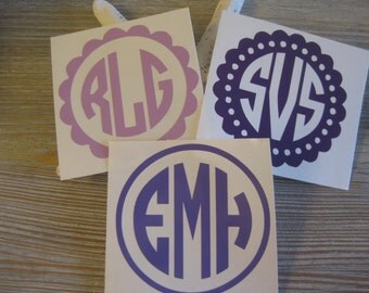 Glitter Monogram Car Decal Monogram Glitter Car by TheSaltyKiss