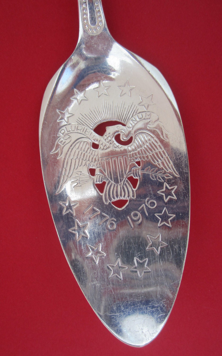 Vintage Silverplate U.S. Bicentennial Dessert Server Embossed Eagle ...