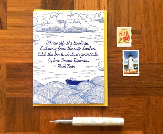 Mark Twain Quote Letterpress Greeting Card Inspirational