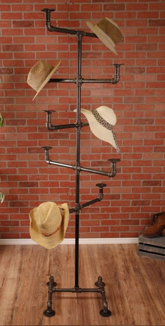 Heavy Duty Pipe Hat Rack Hat Stand by WilliamRobertVintage