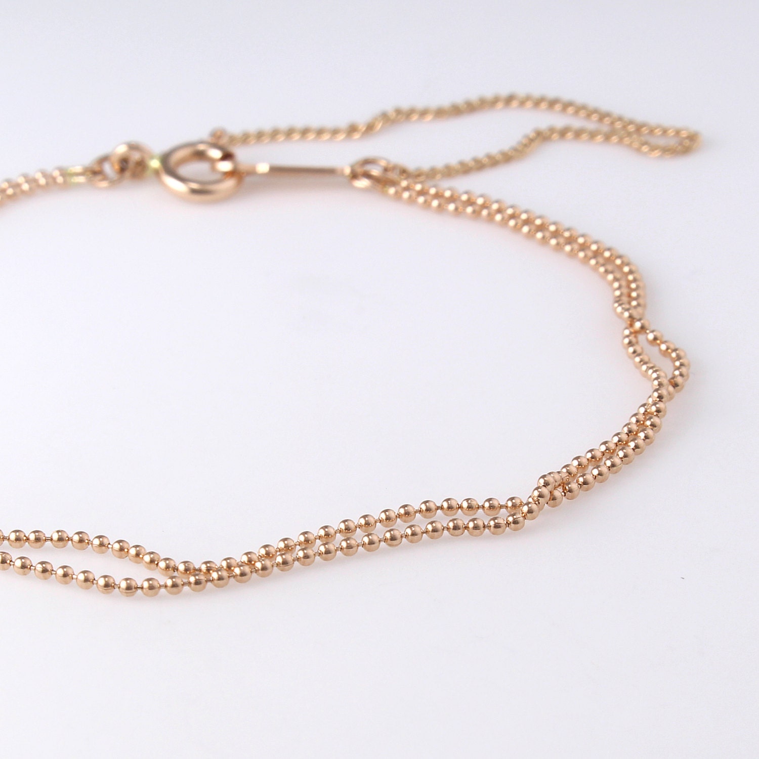 14K Solid Gold Delicate Bracelet Dainty Chain Bracelet Thin