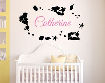 Mermaid name decal | Etsy