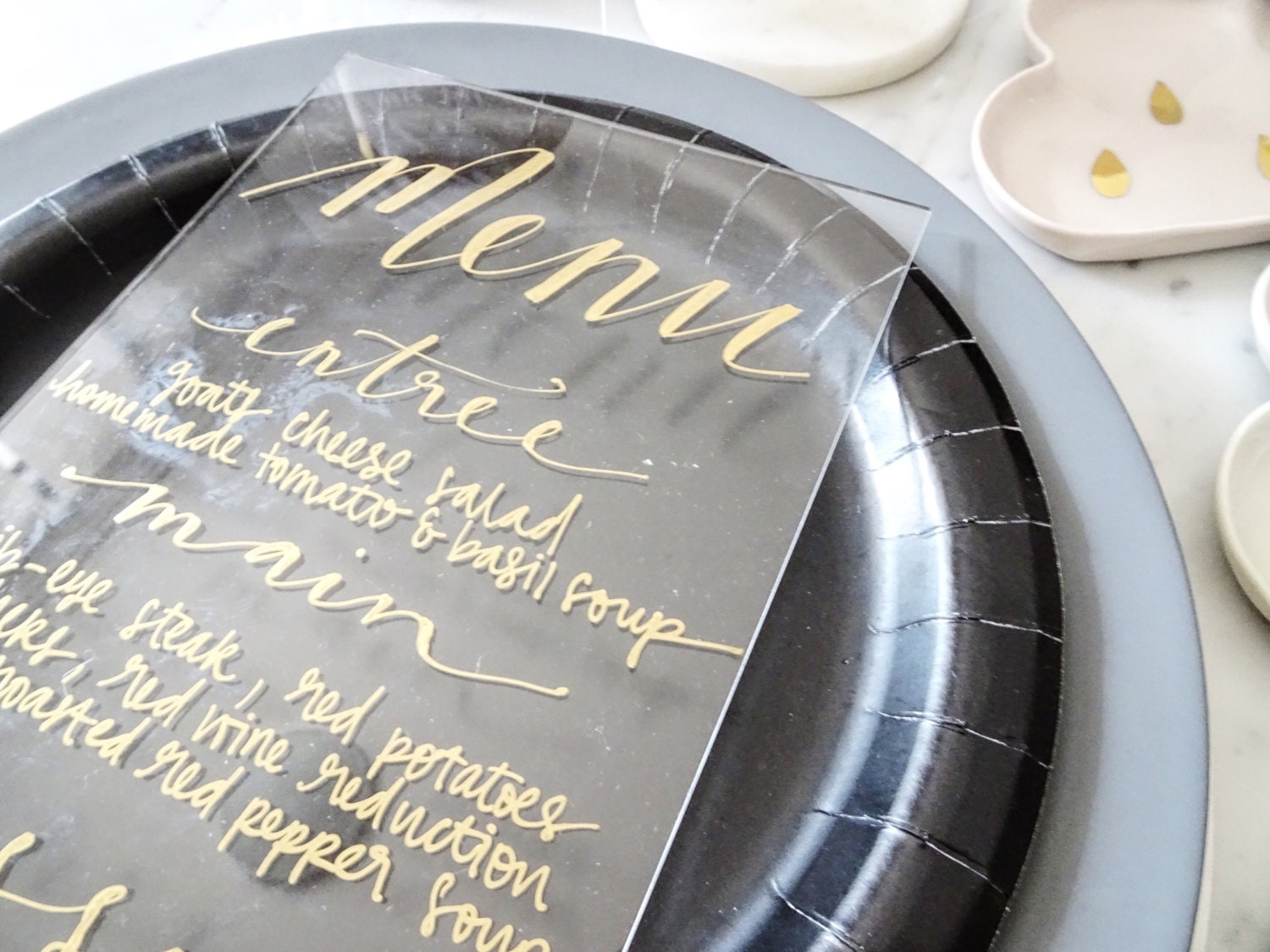 Metallic Gold Lettering Perspex Clear Sign Custom Hand Drawn / Acrylic ...