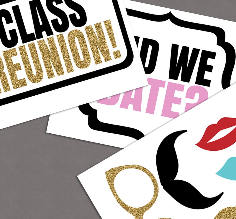 Class Reunion Photo Booth Props school reunion party photo