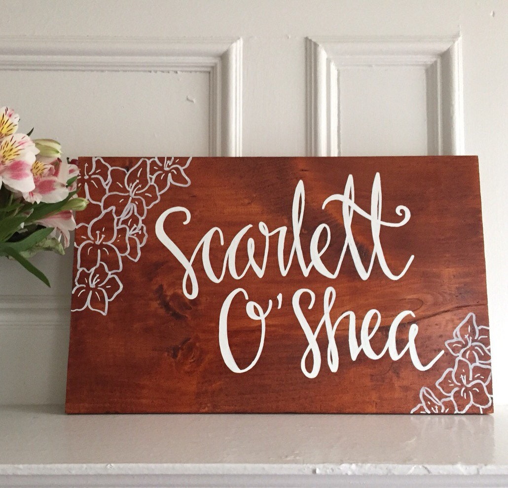 Hand Painted Sign Name Sign Wooden Sign