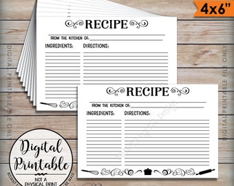 Recipe for a Happy Marriage Advice Card Printable Chalkboard