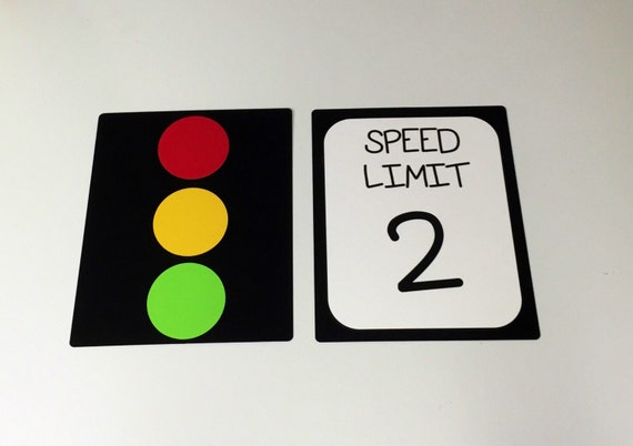 Personalized Race Car Birthday Party Signs, Stop Light, Speed Limit ...