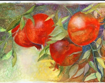Pomegranate art | Etsy