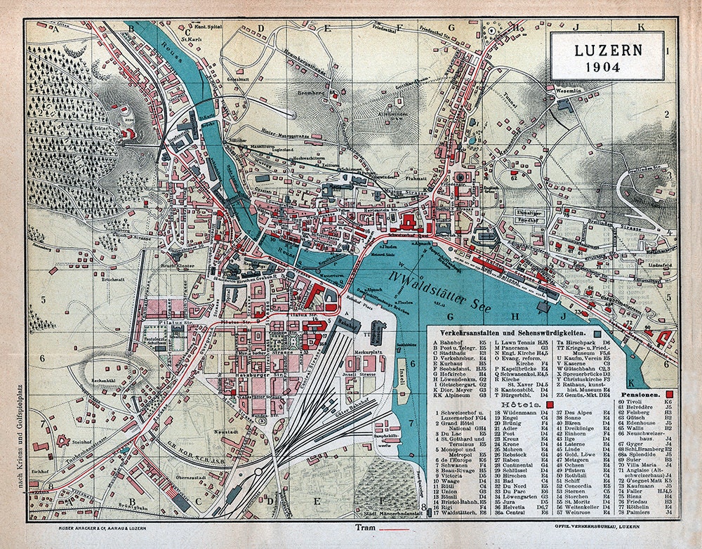 Luzern Switzerland City Map