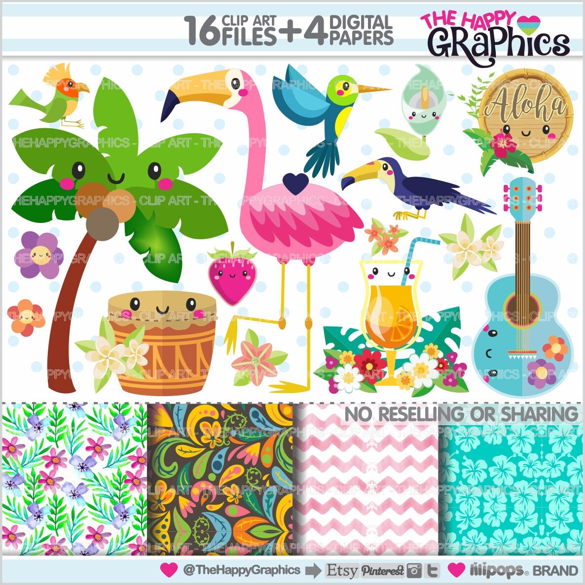 Summer Clipart Summer Graphic COMMERCIAL USE by TheHappyGraphics