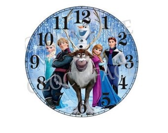 Pendulum CLOCK PRINTABLE face FROZEN Anna and Elsa digital
