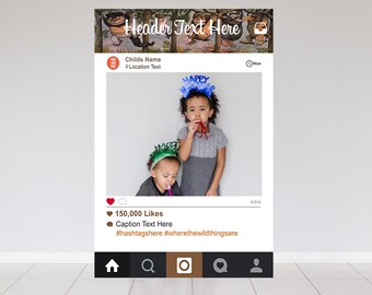 SnapChat Style Custom Photo Prop Wedding Shower Birthday