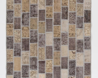 Unique gray patchwork rug related items | Etsy