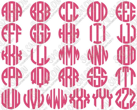 Circle Block Monogram Font Svg Round Alphabet Letters Cricut | SEMA ...