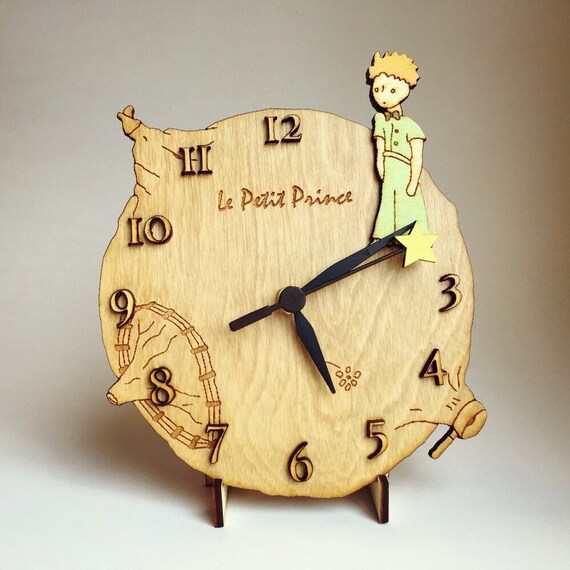 The Little Prince Desk / Wall Clock / Wood clock by gartsdesign