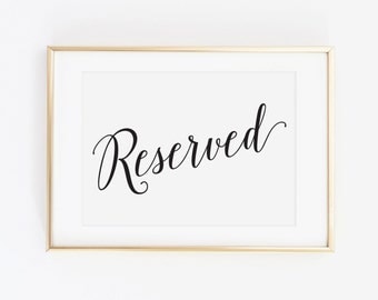 Items similar to Reserved Sign, Reserved Signs for Wedding, Reserved ...