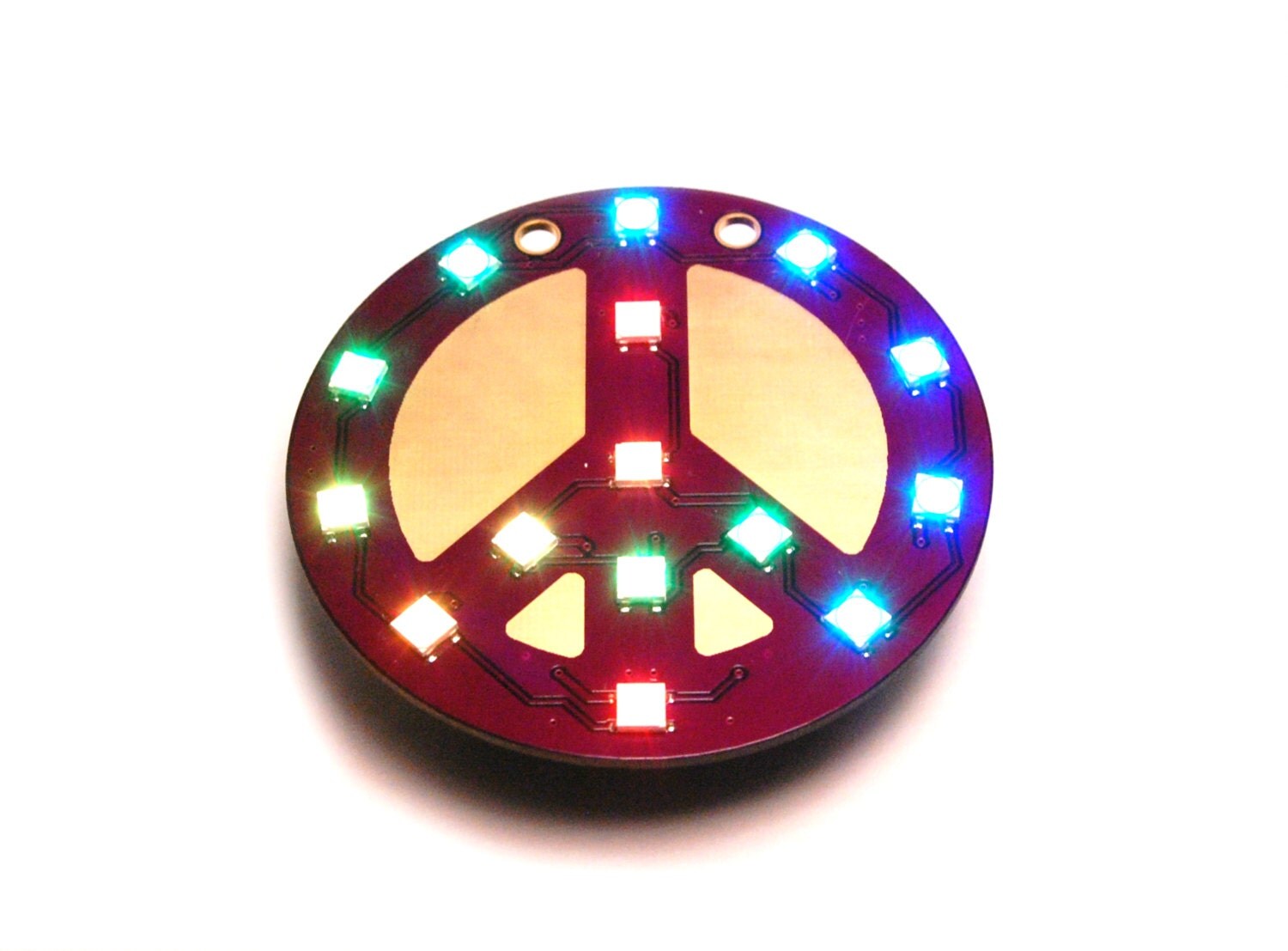 RGB LED Peace Sign Battery Powered