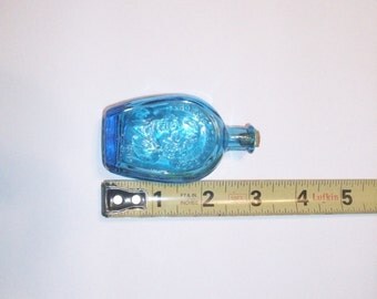 Blue glass bottle | Etsy