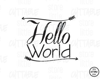 Hello world svg | Etsy
