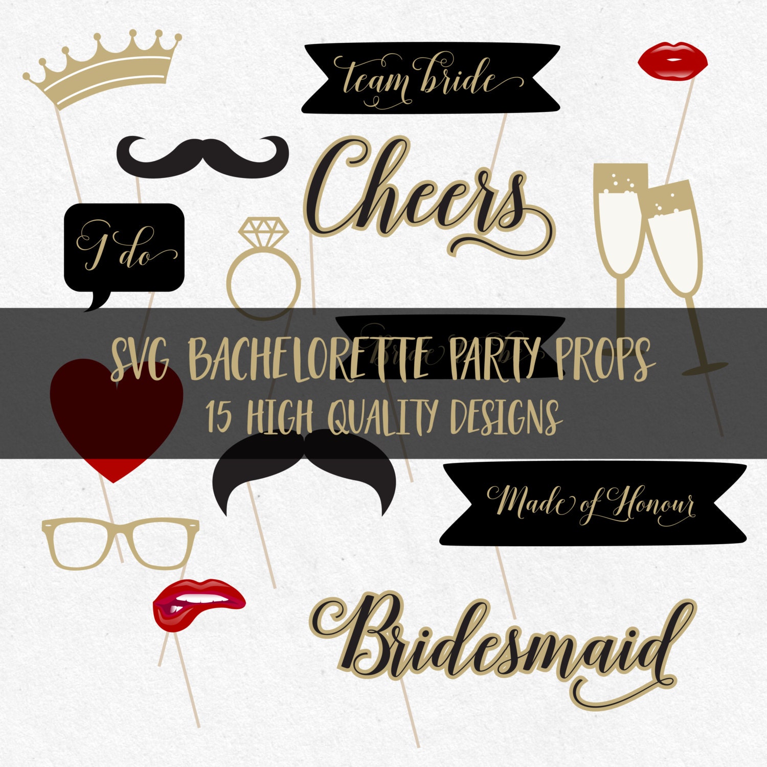 Bachelorette Party Svg Props Svg Tee Shirt Svg Photo Booth SVG Wedding ...