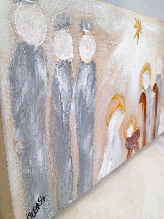 Abstract nativity scene painting nativity scene painting