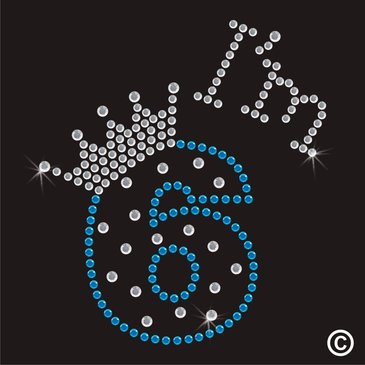 Birthday Number 6 Crown Rhinestone Applique by TEapparel on Etsy