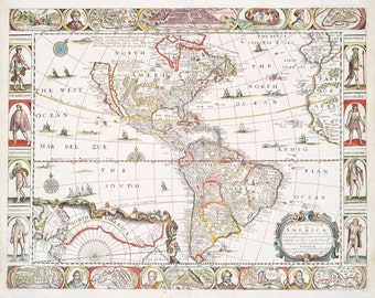 1703 U.S. MAP Nice Map Old America Mexico Gulf Unique