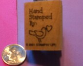 Items similar to New "Hand Stamped By..." Rubber Mounted Stamp ...