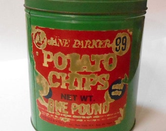 Potato chip tin | Etsy