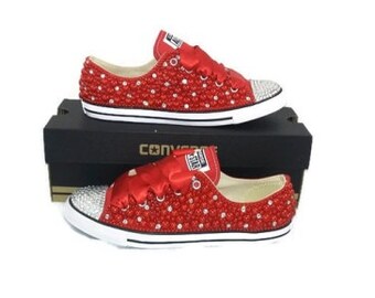 Red rhinestone shoes | Etsy