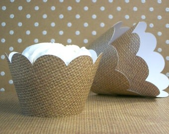 Burlap cupcake wrapper | Etsy