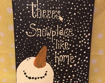 Unique canvas snowman related items | Etsy