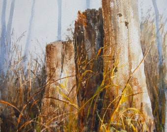 Tree stump wall art | Etsy