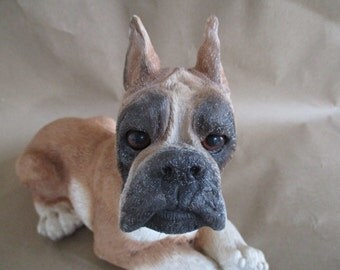 Boxer dog figurine | Etsy